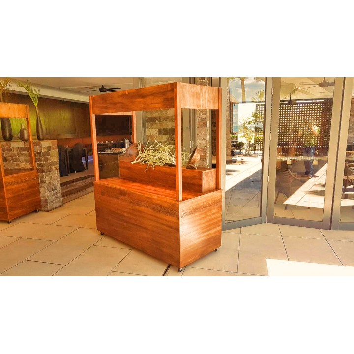 Market stall / Buffet station. Mahogany, exterior grade Ply